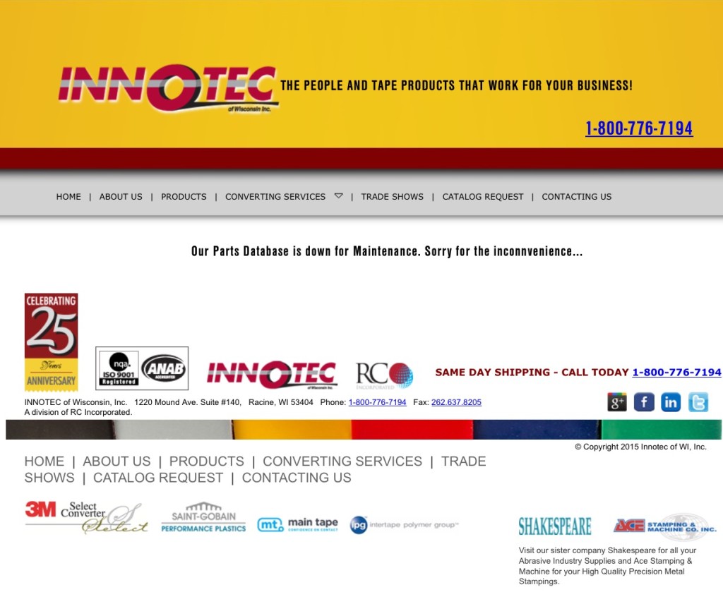 Innotec of WI, Inc. Product Database is under maintenance :: RC Incorporated